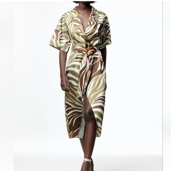 Zara | Dresses | Zara Animal Print Shirtdress | Poshmark